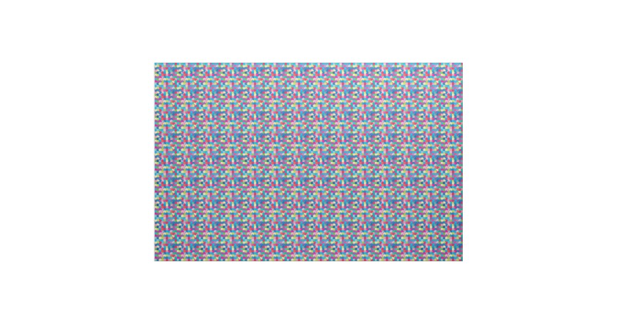 Colorful Puzzle Pattern Autism Awareness Fabric | Zazzle