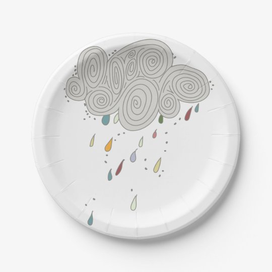 Colorful Rain Cloud Paper Plates | Zazzle.com
