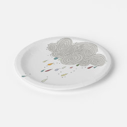 Colorful Rain Cloud Paper Plates | Zazzle