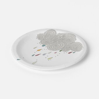 Colorful Rain Cloud Paper Plates | Zazzle