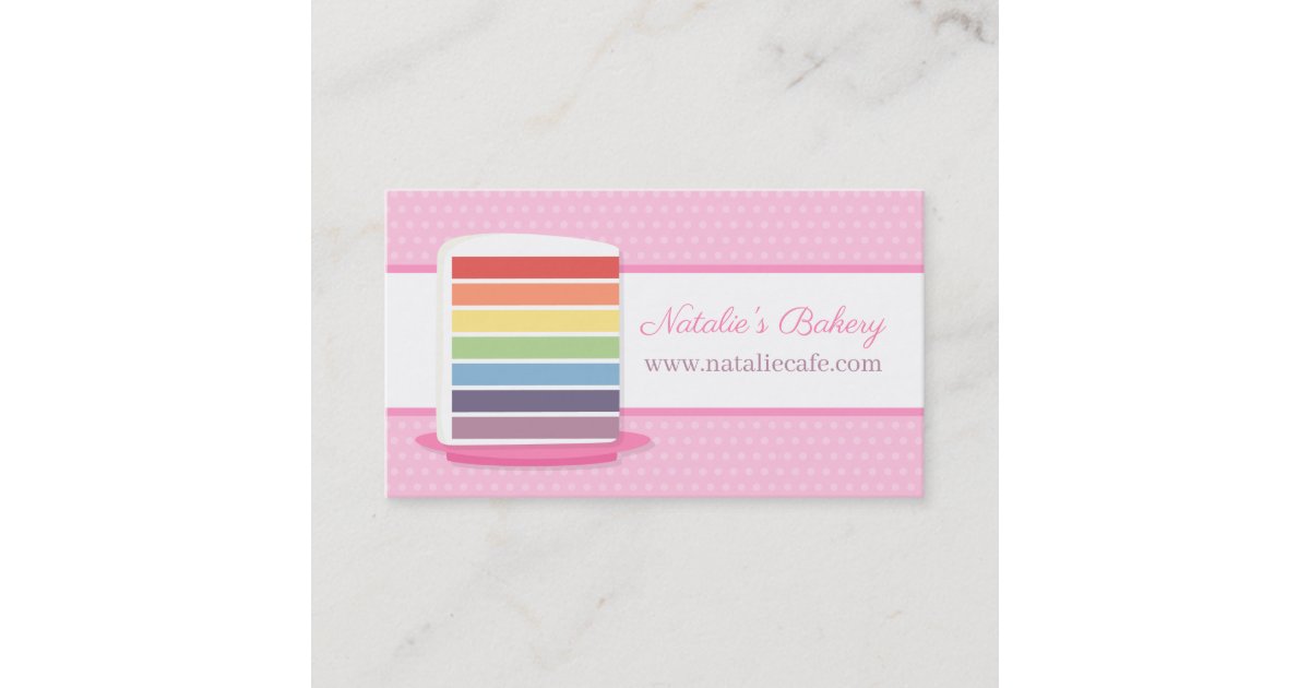 Colorful Rainbow Cake Bakery Business Card | Zazzle