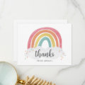 Colorful Rainbow Calligraphy Kids Birthday Thank You Card | Zazzle