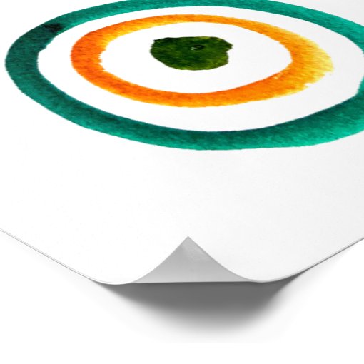 Colorful rainbow circles art watercolor poster | Zazzle