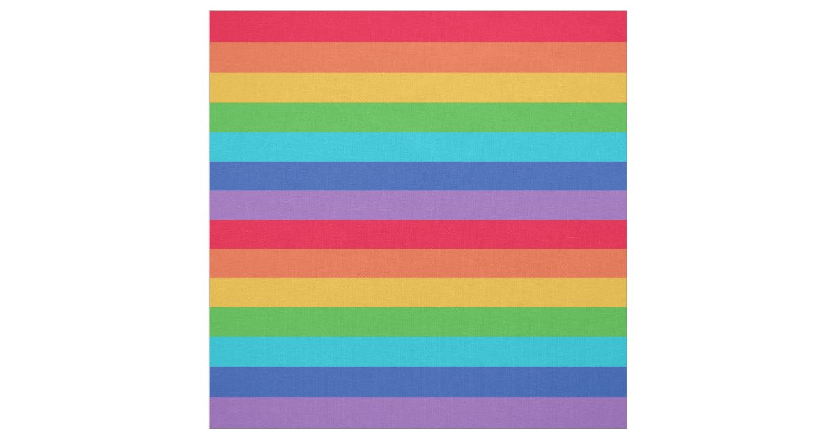 Colorful Rainbow Color Flag Gay Pride Fabric | Zazzle