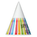 Colorful Rainbow Colored Birthday Party Hat | Zazzle