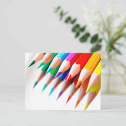 Colorful Rainbow Colored Pencils Photo Postcard | Zazzle