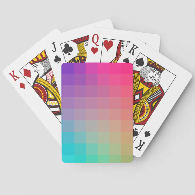 Colorful Rainbow Colors Gradient Design Poker Cards | Zazzle