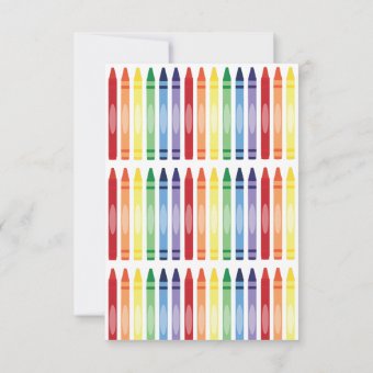 Colorful Rainbow Crayons Cute Monogram Kids Thank You Card | Zazzle