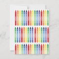 Colorful Rainbow Crayons Cute Teacher Appreciation Note Card | Zazzle