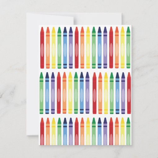 Colorful Rainbow Crayons Cute Teacher Appreciation Note Card | Zazzle