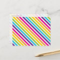 Colorful Rainbow Diagonal Stripes Gifts for Teens Postcard | Zazzle