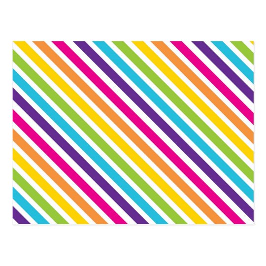 Colorful Rainbow Diagonal Stripes Gifts for Teens Postcard | Zazzle.com
