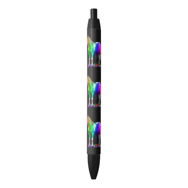 Colorful Rainbow Dripping Wet Paint Horse Pen | Zazzle