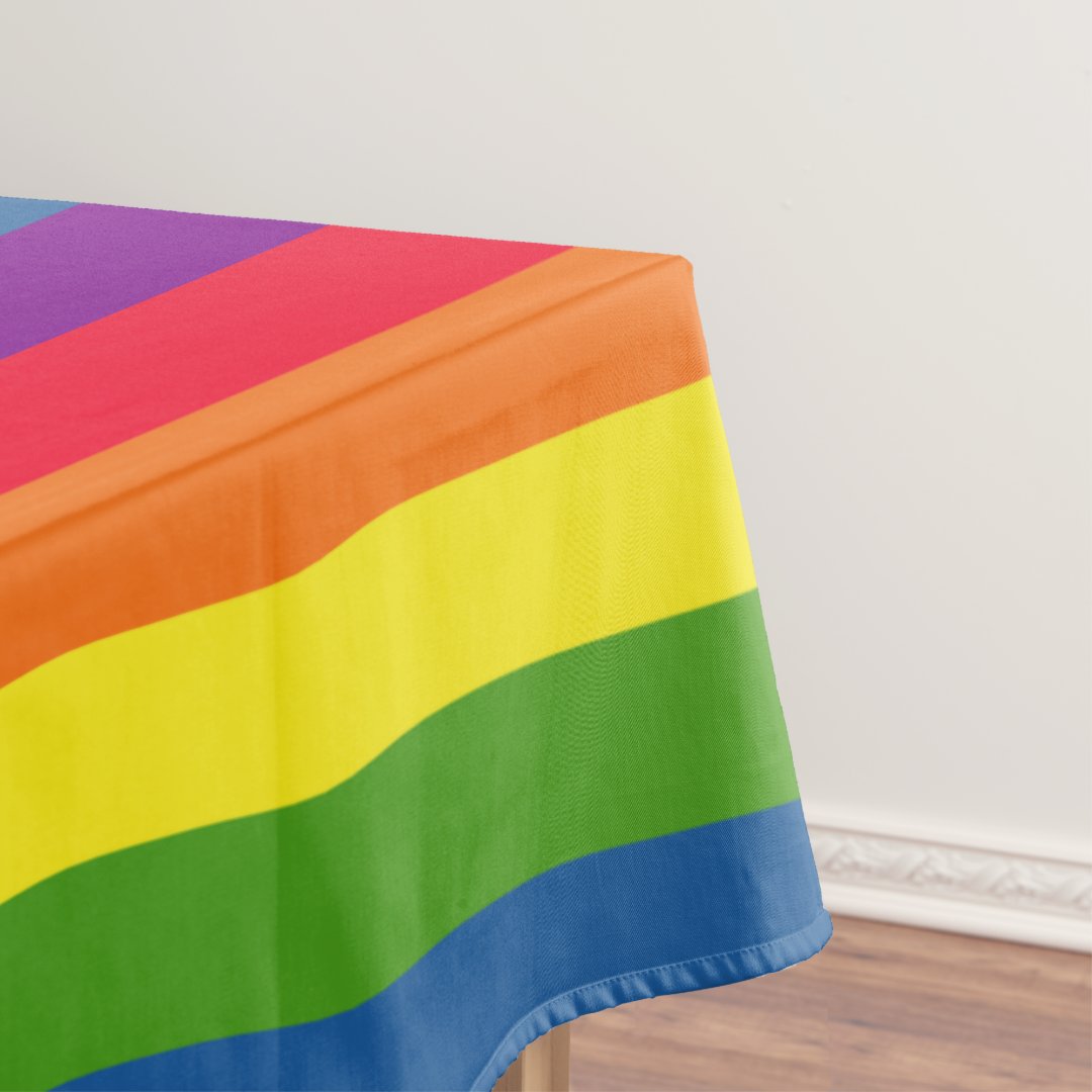 Colorful Rainbow Flag Gay Pride Tablecloth | Zazzle