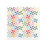 Rainbow Geometric Pinwheel Pattern Fabric | Zazzle