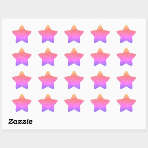 Colorful Rainbow Glitter Star Sticker | Zazzle