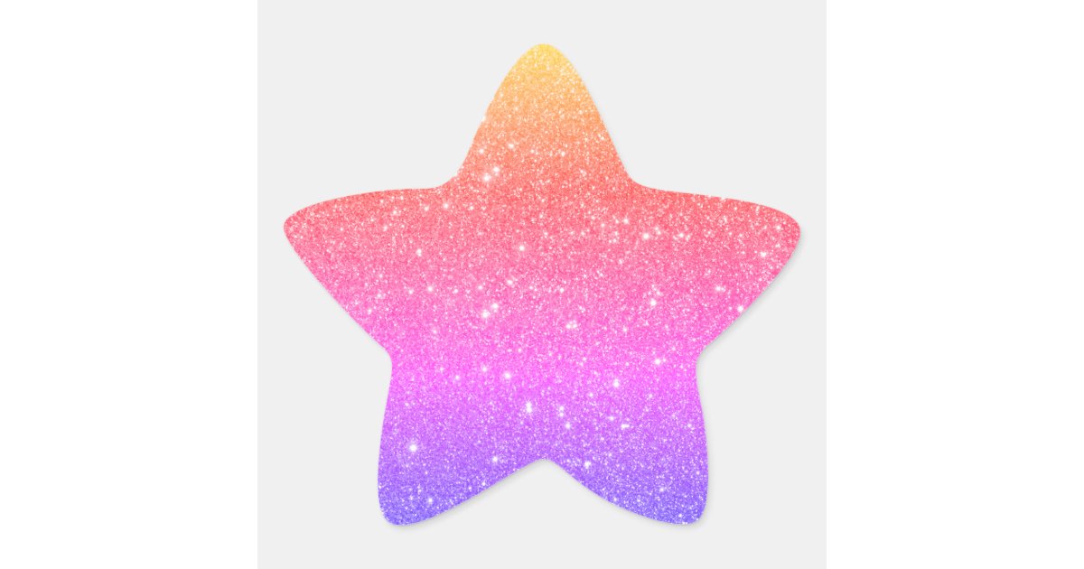 Colorful Rainbow Glitter Star Sticker | Zazzle