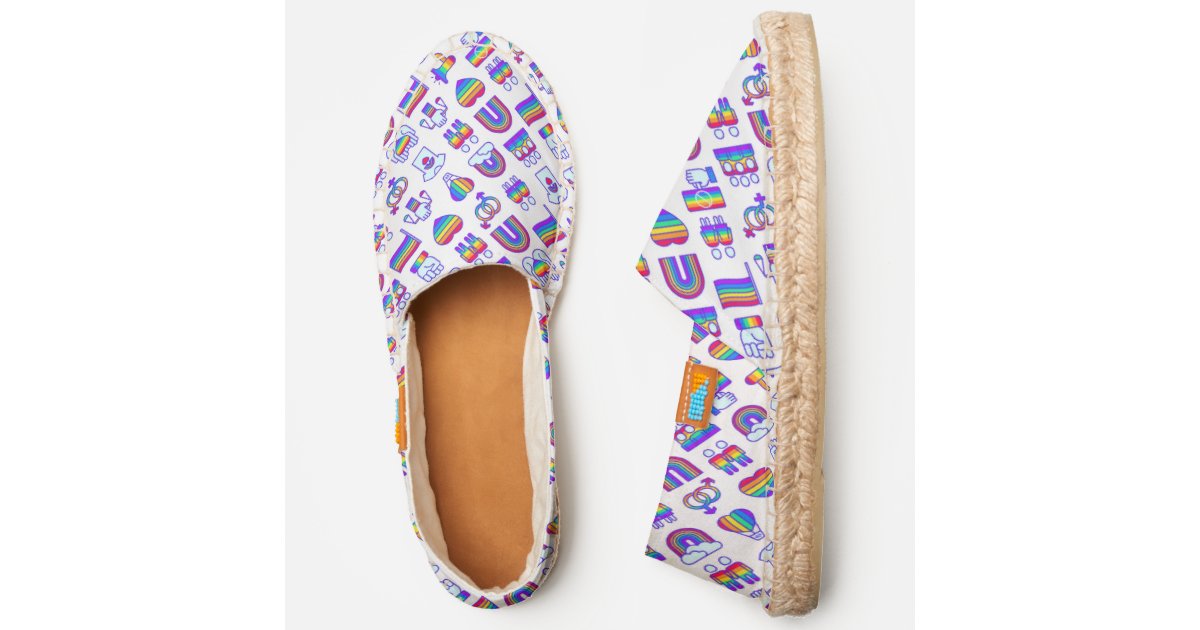 Colorful Rainbow Icon Patterns Espadrilles | Zazzle