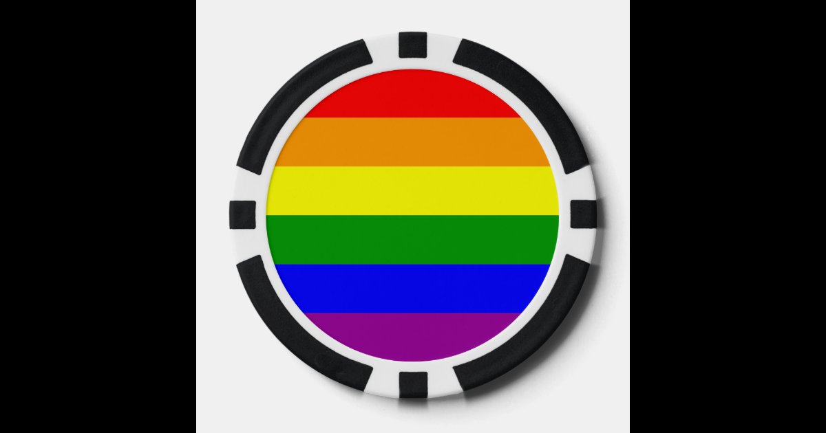 Colorful rainbow lgbt gay flag poker chips | Zazzle