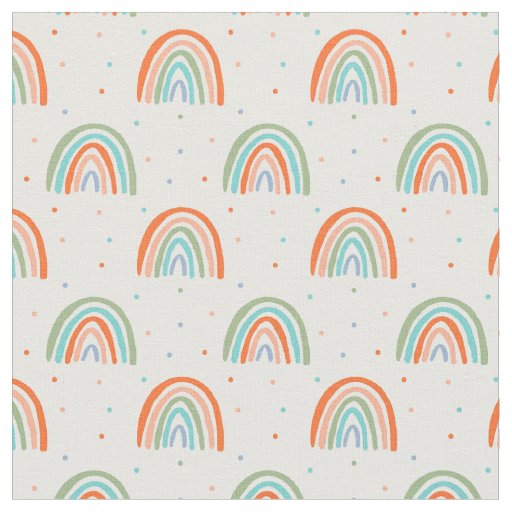 Colorful Rainbow Polka Dot Pattern Fabric | Zazzle