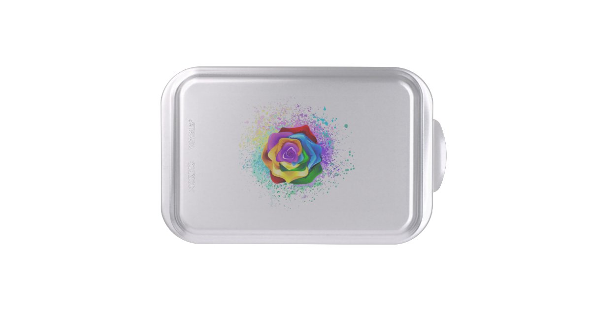 Colorful Rainbow Rose Cake Pan | Zazzle