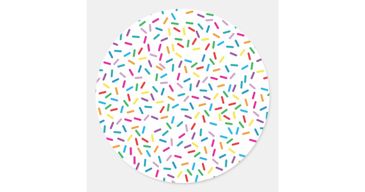 Colorful Rainbow Sprinkles Pattern Classic Round Sticker | Zazzle