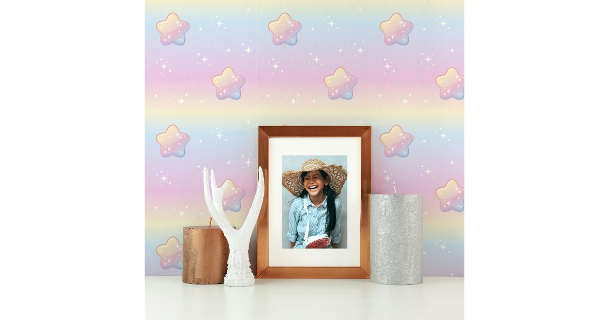 Colorful Rainbow Stars in the Sky Emote Wallpaper | Zazzle
