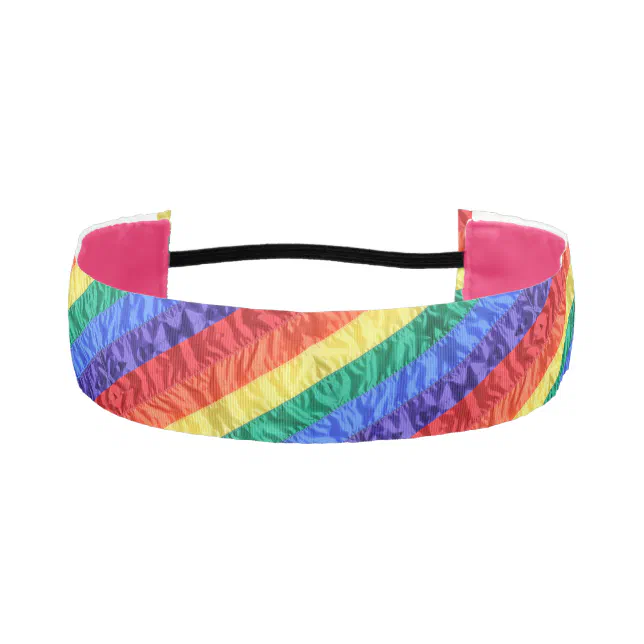 Colorful rainbow stripes rainbow flag LGBTQ+ pride Athletic Headband ...