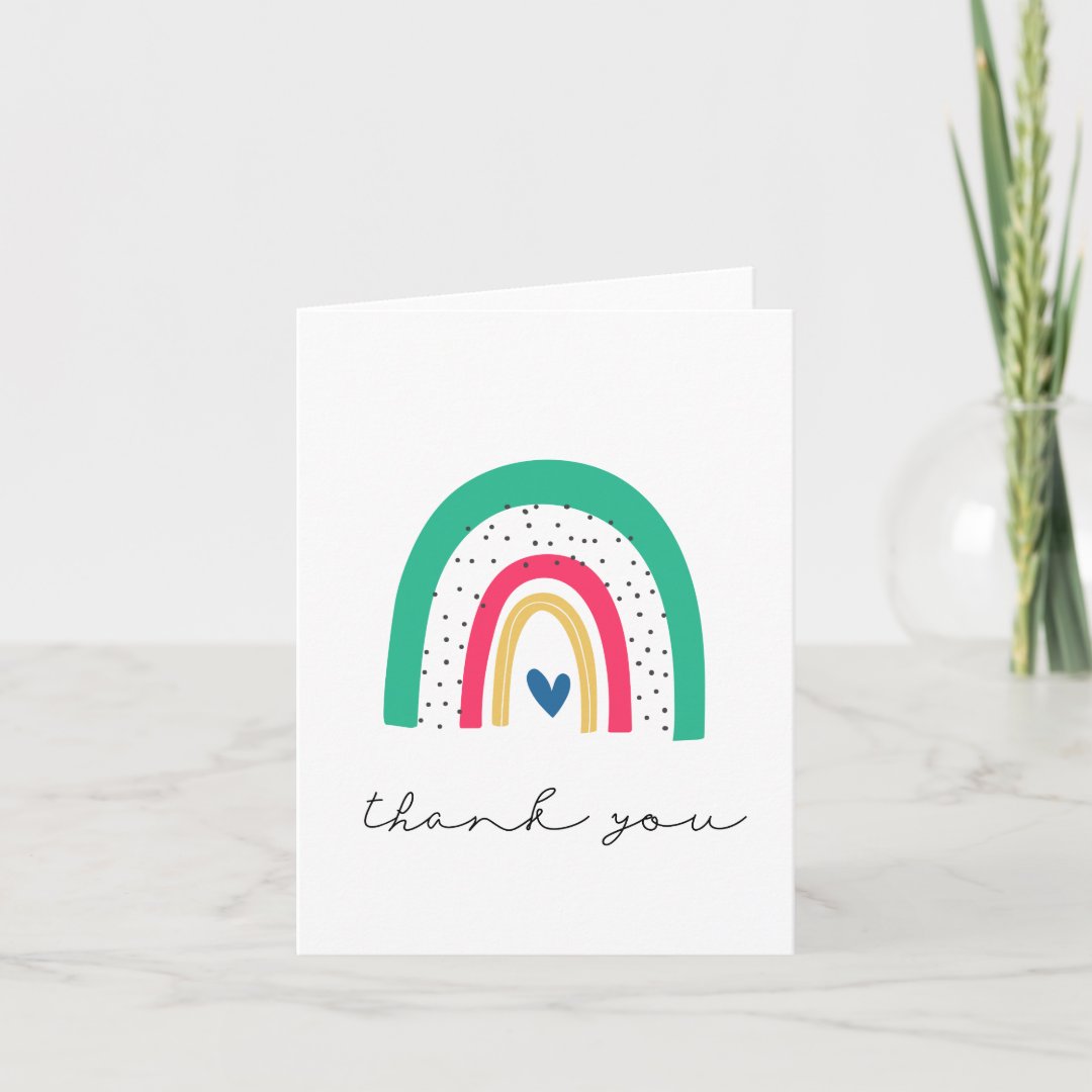 Colorful Rainbow Thank You Card | Zazzle
