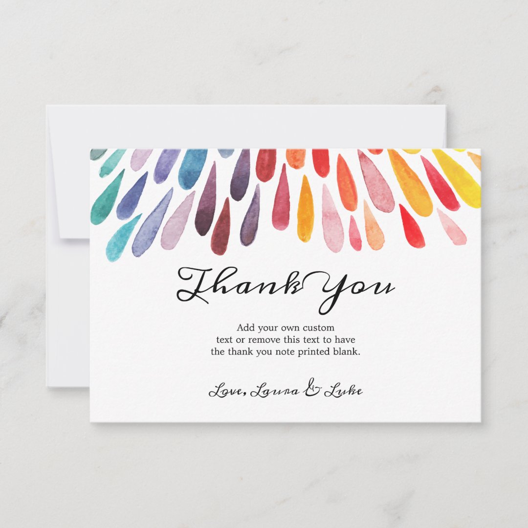 Colorful, Rainbow Thank You Cards | Zazzle