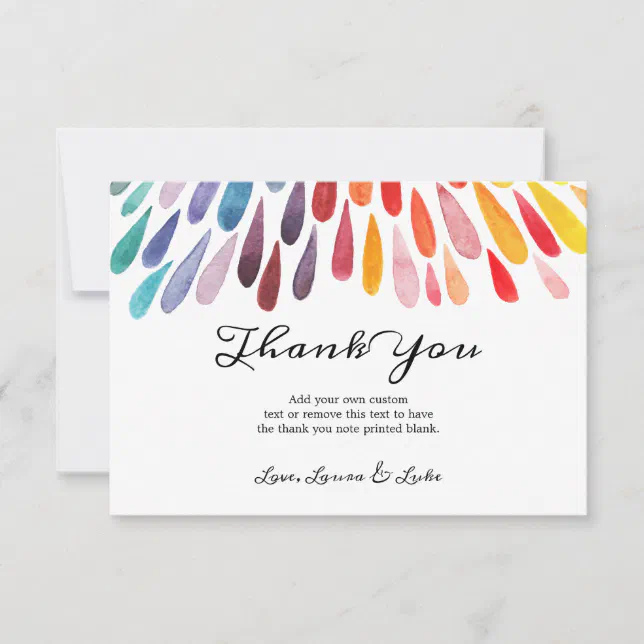 Colorful, Rainbow Thank You Cards | Zazzle