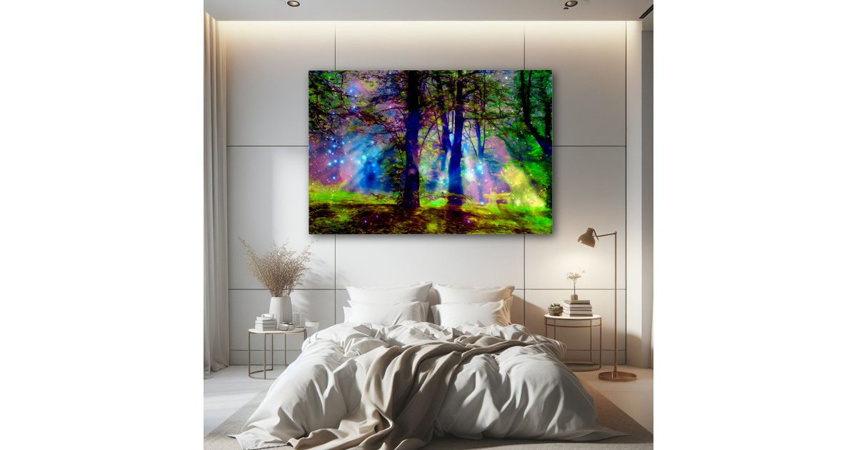 Colorful Rainbow Trees Enchanted Forest Poster | Zazzle