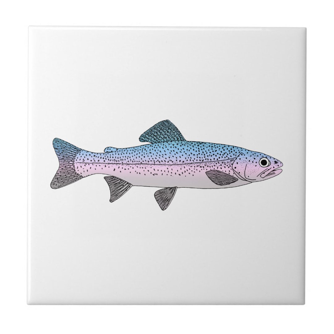Colorful Rainbow Trout Tile | Zazzle