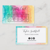 Colorful Rainbow Watercolor Custom Loyalty Card | Zazzle