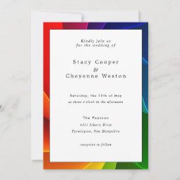 Colorful Rainbow Wedding Invitation | Zazzle