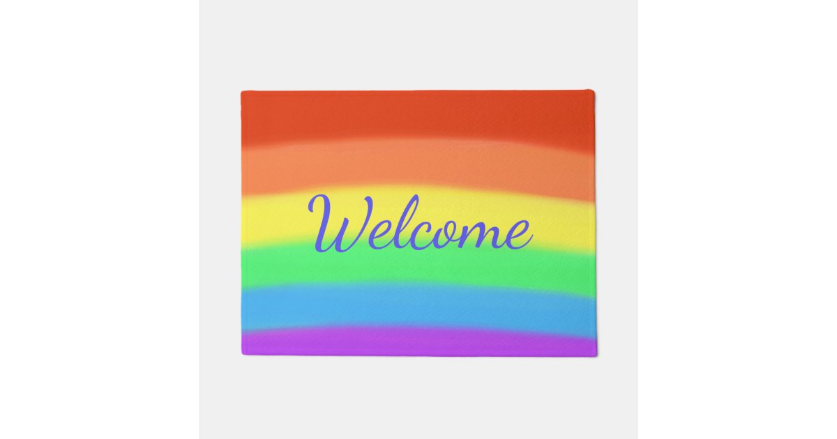 Colorful Rainbow Welcome Doormats | Zazzle
