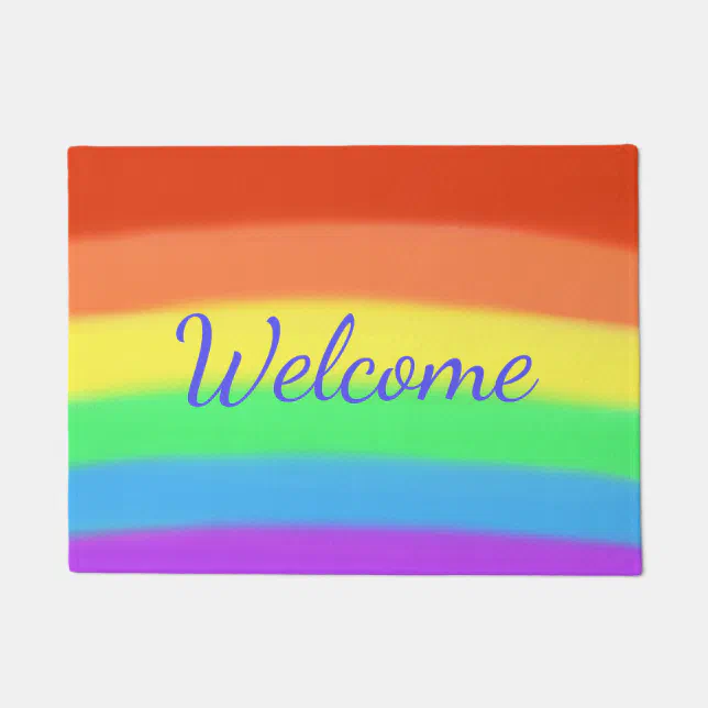 Colorful Rainbow Welcome Doormats | Zazzle