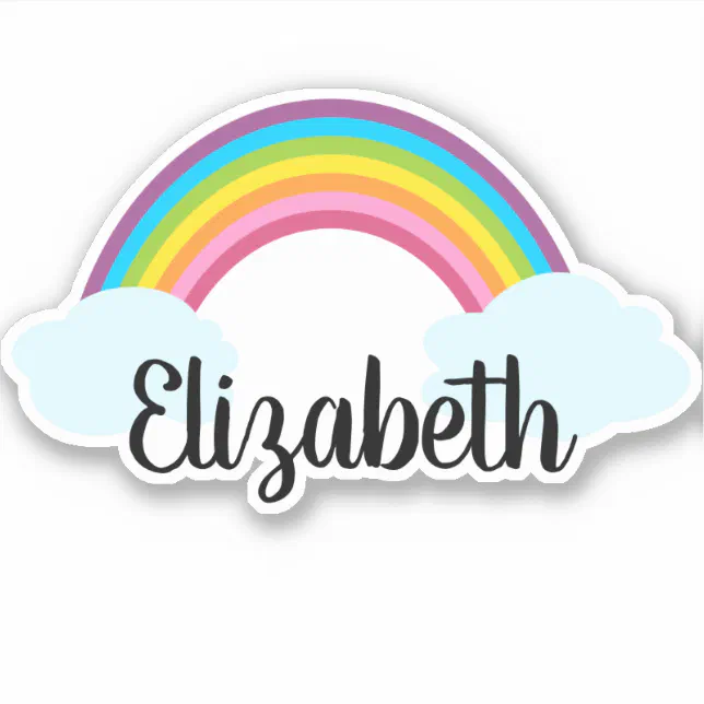 Colorful Rainbow with name Monogram Sticker | Zazzle