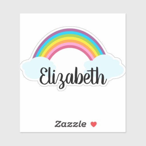 Colorful Rainbow with name Monogram Sticker | Zazzle
