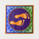 Colorful Rangoli With Footprint Tapestry | Zazzle