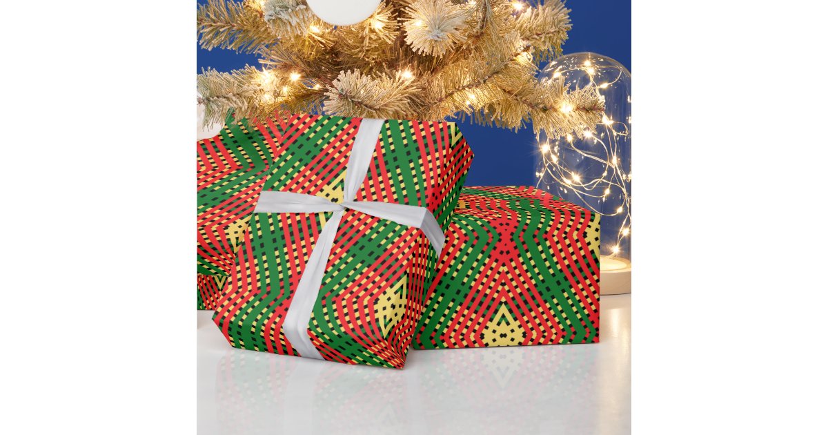 Colorful Rasta Diamond Design Wrapping Paper | Zazzle