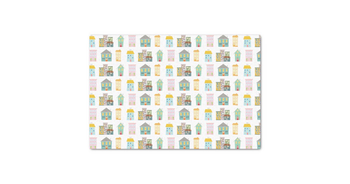 Colorful Real Estate Houses Tissue Paper | Zazzle