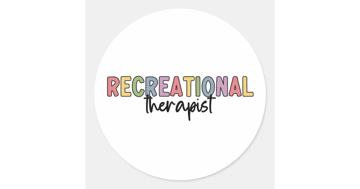 Colorful Recreational Therapist Classic Round Sticker | Zazzle