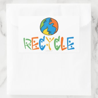 Colorful Recycle Rectangular Sticker | Zazzle