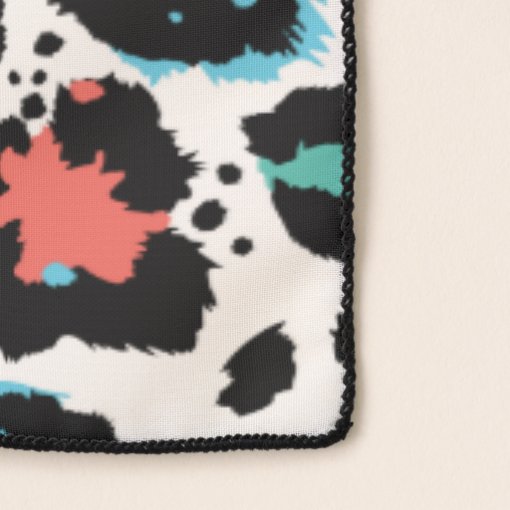 Colorful Red And Blue Leopard Print Chiffon Scarf | Zazzle