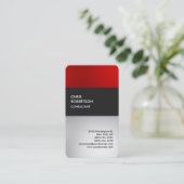 Colorful Red Gray Rounded Business Profile Card | Zazzle