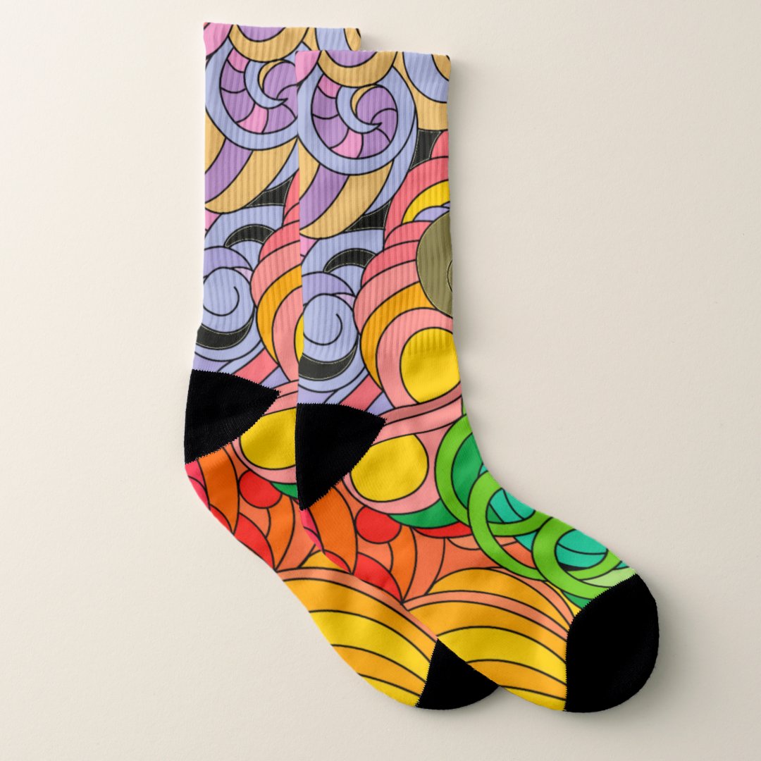 Colorful Retro 1960s, Groovy Socks | Zazzle