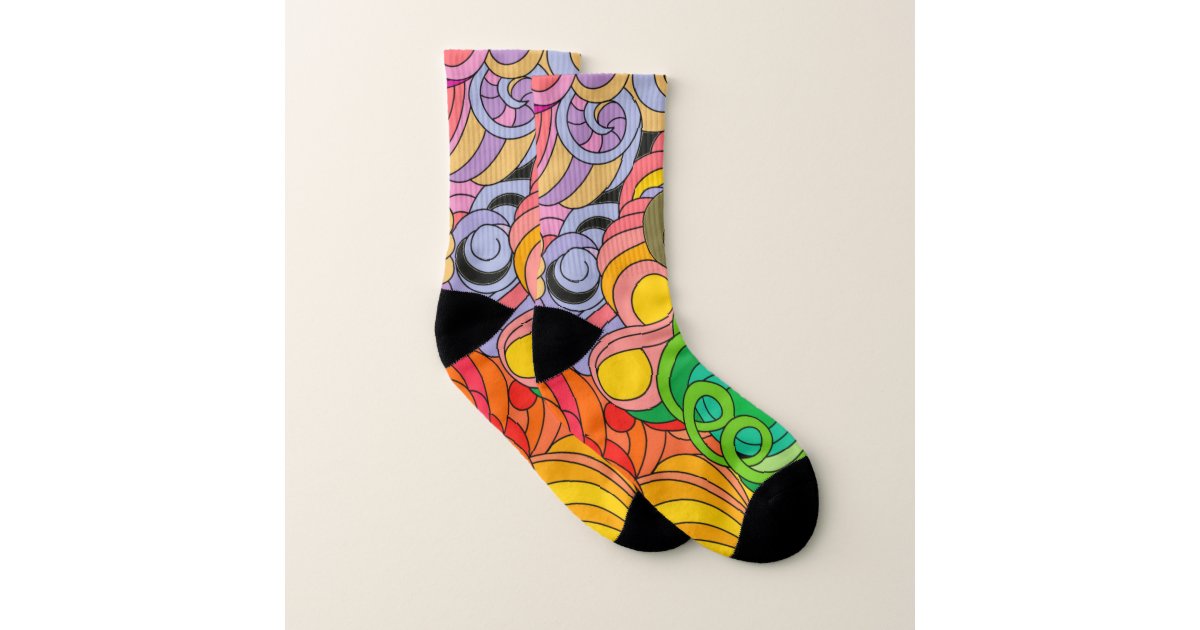 Colorful Retro 1960s, Groovy Socks | Zazzle