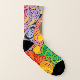 Colorful Retro 1960s, Groovy Socks | Zazzle