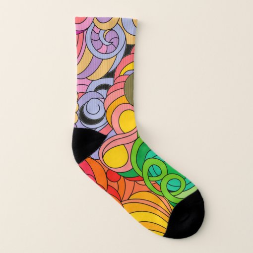 Colorful Retro 1960s, Groovy Socks | Zazzle